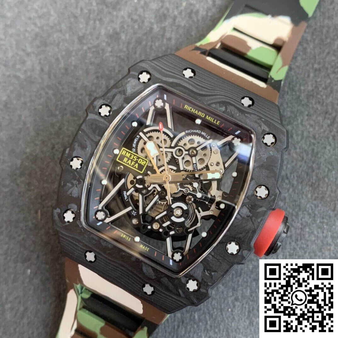 Impeccable Replica Richard Mille Rm35-02 Kv Factory V3 Carbon Fiber ...